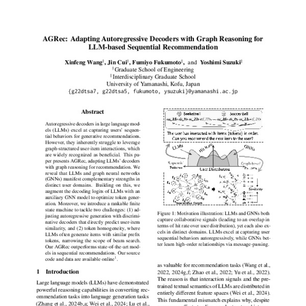 Agrec Adapting Autoregressive Decoders With Graph Reasoning For Llm Based Sequential