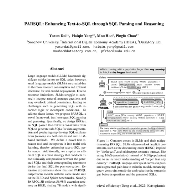 Parsql Enhancing Text To Sql Through Sql Parsing And Reasoning Acl Anthology
