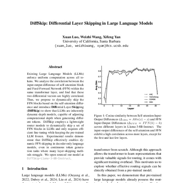 DiffSkip: Differential Layer Skipping in Large Language Models - ACL ...