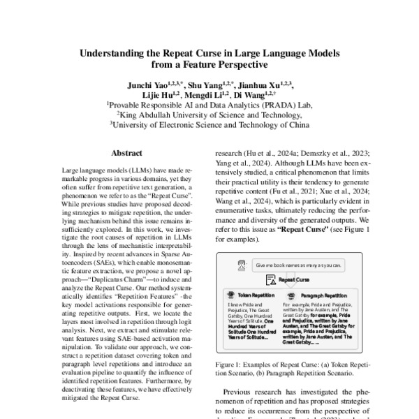 Understanding the Repeat Curse in Large Language Models from a Feature ...