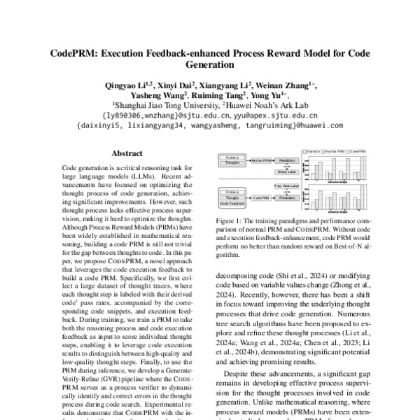 CodePRM: Execution Feedback-enhanced Process Reward Model for Code Generation - ACL Anthology