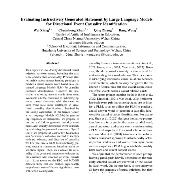 Evaluating Instructively Generated Statement by Large Language Models for Directional Event ...