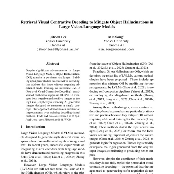 Retrieval Visual Contrastive Decoding to Mitigate Object Hallucinations ...