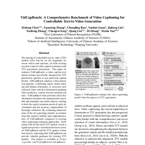 VidCapBench: A Comprehensive Benchmark of Video Captioning for ...