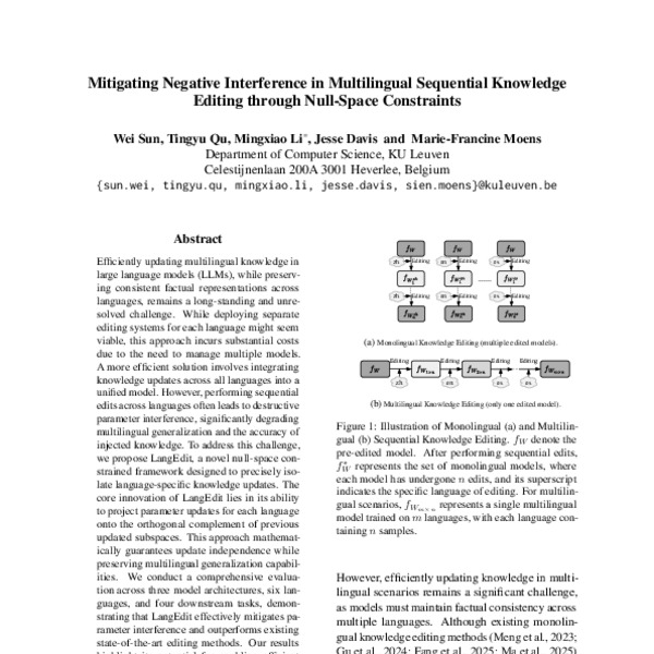 Mitigating Negative Interference in Multilingual Knowledge Editing through Null-Space ...