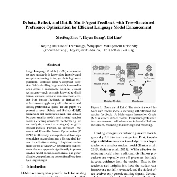 Debate, Reflect, and Distill: Multi-Agent Feedback with Tree-Structured Preference Optimization ...