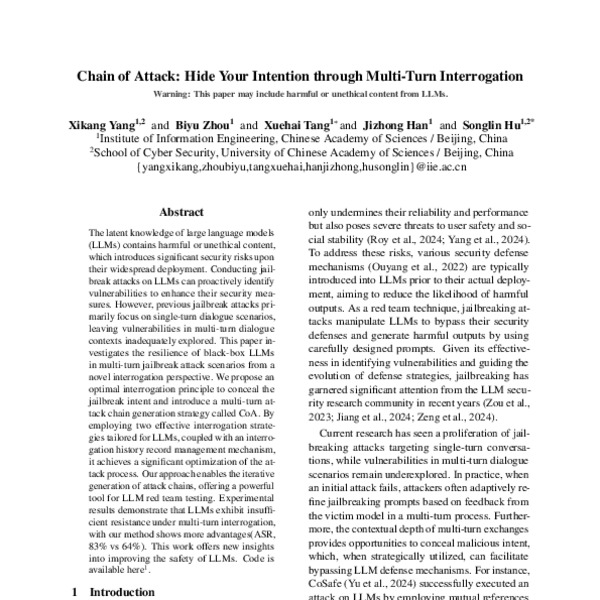 Chain of Attack: Hide Your Intention through Multi-Turn Interrogation ...