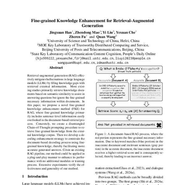 Fine-grained Knowledge Enhancement for Retrieval-Augmented Generation - ACL Anthology