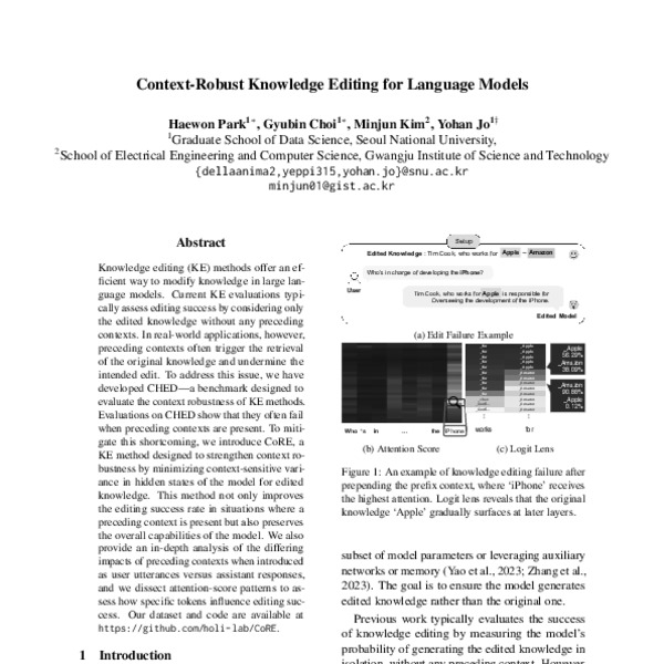 Context-Robust Knowledge Editing for Language Models - ACL Anthology