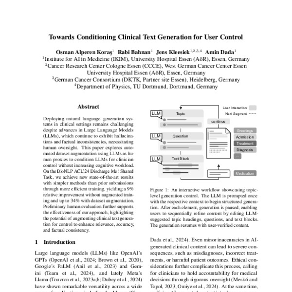 Towards Conditioning Clinical Text Generation for User Control - ACL ...
