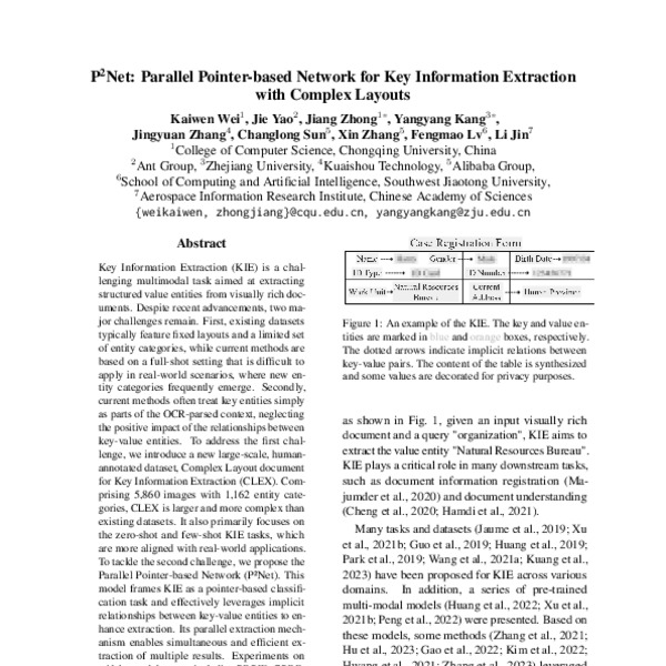 P²Net: Parallel Pointer-based Network for Key Information Extraction with Complex Layouts - ACL ...
