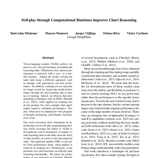 Self-play through Computational Runtimes improves Chart Reasoning - ACL Anthology