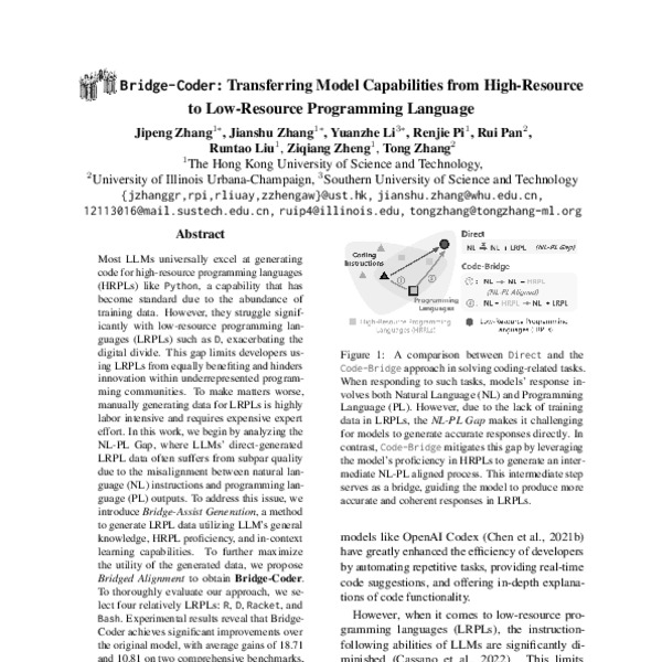 Bridge-Coder: Transferring Model Capabilities from High-Resource to Low-Resource Programming ...
