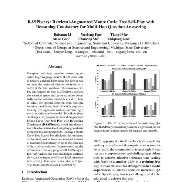 RASPberry: Retrieval-Augmented Monte Carlo Tree Self-Play with Reasoning Consistency for Multi ...