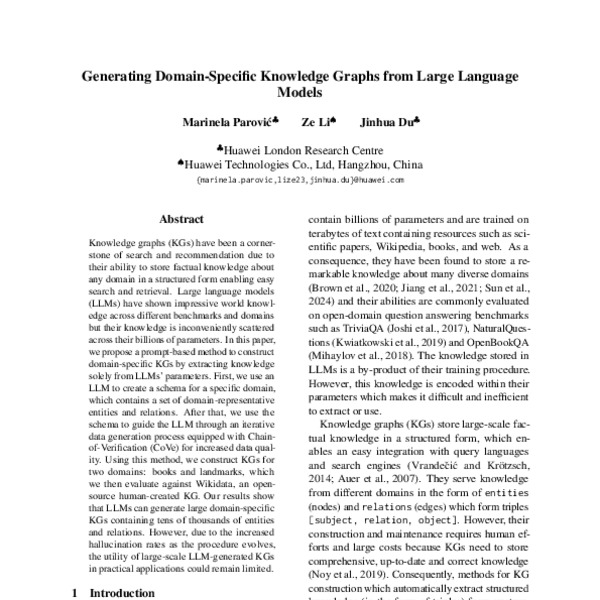 Generating Domain-Specific Knowledge Graphs from Large Language Models - ACL Anthology