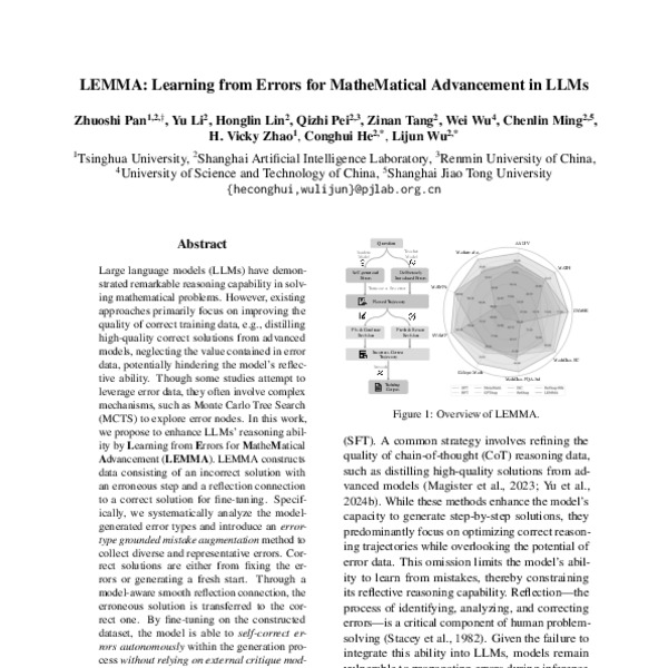 LEMMA: Learning from Errors for MatheMatical Advancement in LLMs - ACL Anthology