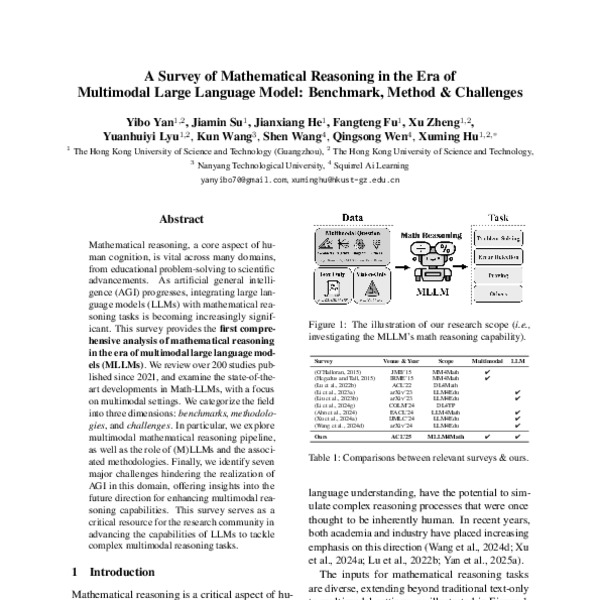 A Survey of Mathematical Reasoning in the Era of Multimodal Large Language Model: Benchmark ...