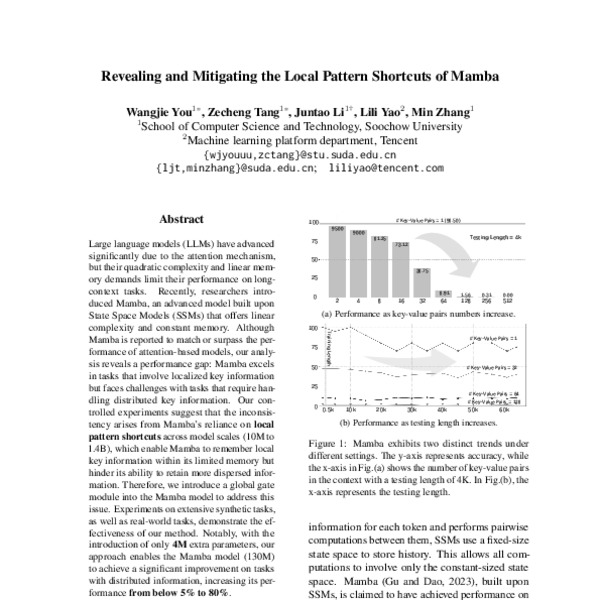 Revealing and Mitigating the Local Pattern Shortcuts of Mamba - ACL ...