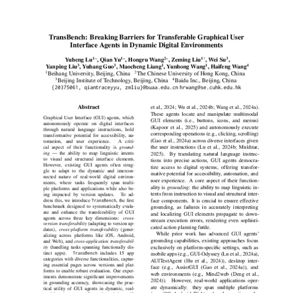 TransBench: Breaking Barriers for Transferable Graphical User Interface ...