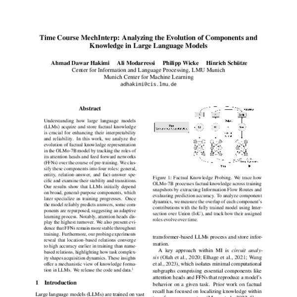 Time Course MechInterp: Analyzing the Evolution of Components and Knowledge in Large Language ...
