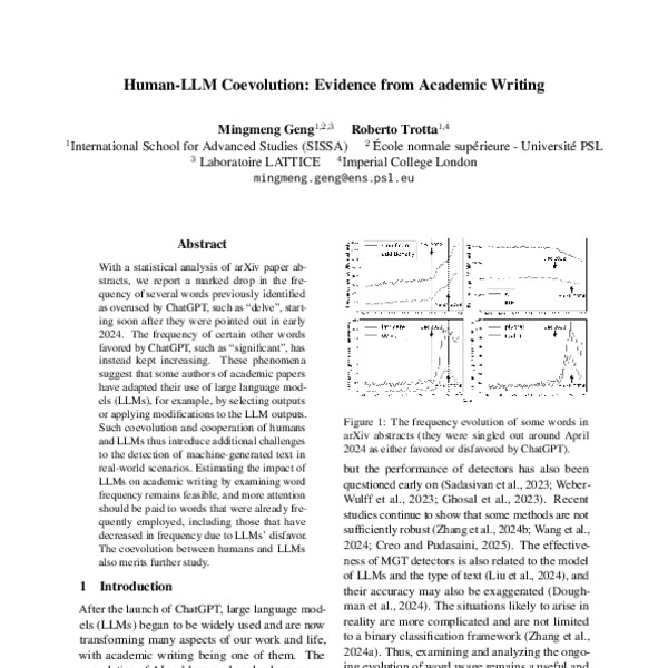 Human-LLM Coevolution: Evidence from Academic Writing - ACL Anthology