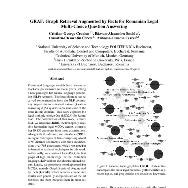GRAF: Graph Retrieval Augmented by Facts for Romanian Legal Multi-Choice Question Answering ...