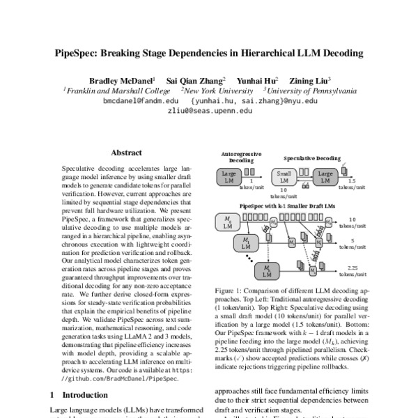 PipeSpec: Breaking Stage Dependencies in Hierarchical LLM Decoding ...