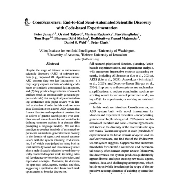 CodeScientist: End-to-End Semi-Automated Scientific Discovery with Code ...