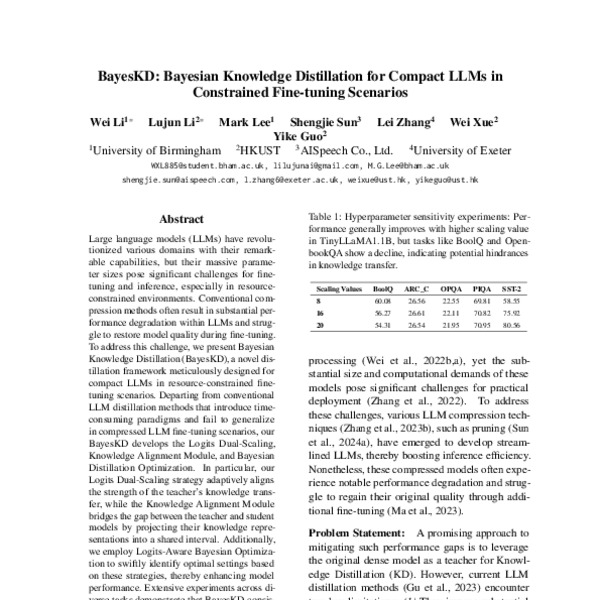 BayesKD: Bayesian Knowledge Distillation for Compact LLMs in Constrained Fine-tuning Scenarios ...
