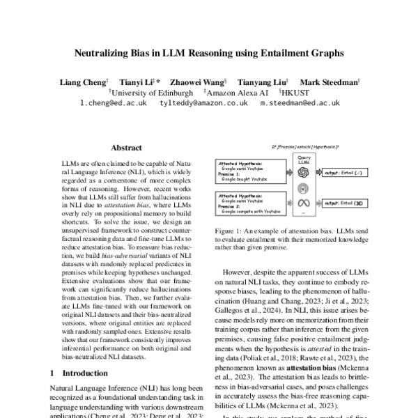 Neutralizing Bias in LLM Reasoning using Entailment Graphs - ACL Anthology