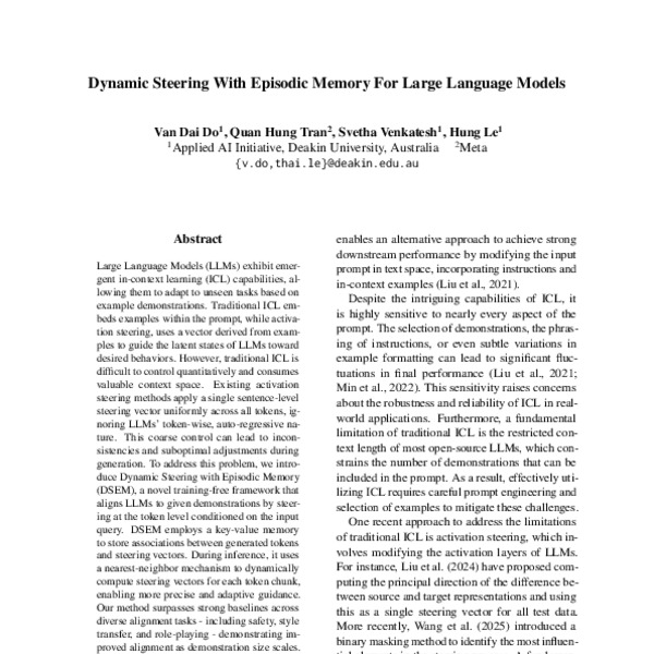 Dynamic Steering With Episodic Memory For Large Language Models - ACL Anthology