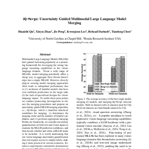 UQ-Merge: Uncertainty Guided Multimodal Large Language Model Merging - ACL Anthology