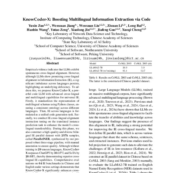 KnowCoder-X: Boosting Multilingual Information Extraction via Code - ACL Anthology