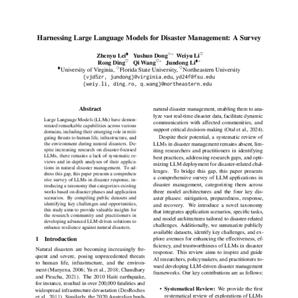 Harnessing Large Language Models for Disaster Management: A Survey - ACL Anthology