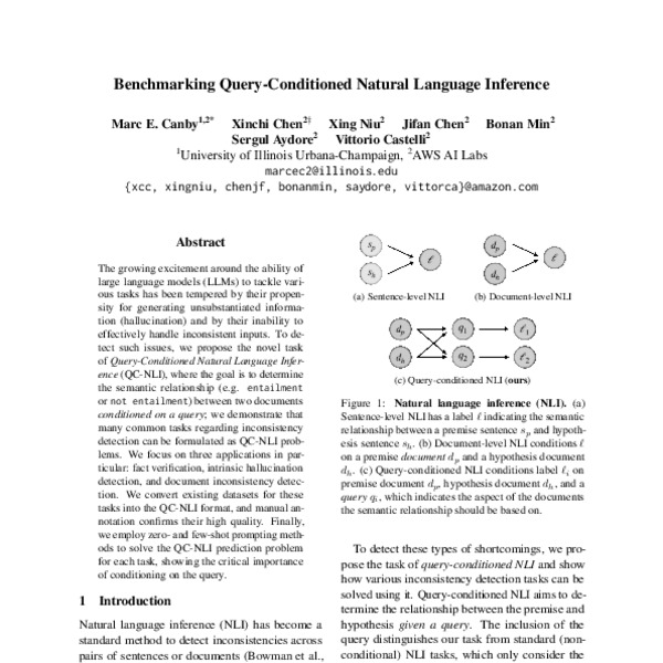 Benchmarking Query-Conditioned Natural Language Inference - ACL Anthology