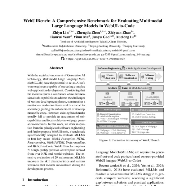 WebUIBench: A Comprehensive Benchmark for Evaluating Multimodal Large Language Models in WebUI ...