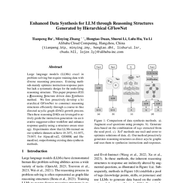 Enhanced Data Synthesis for LLM through Reasoning Structures Generated by Hierarchical GFlowNet ...
