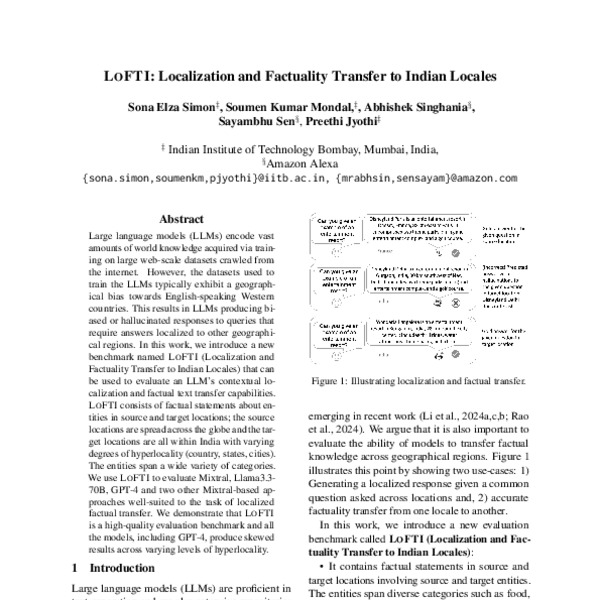 LoFTI: Localization and Factuality Transfer to Indian Locales - ACL ...