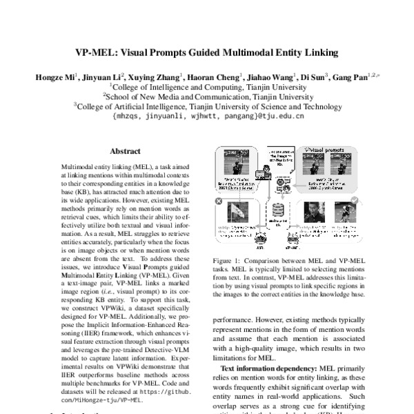VP-MEL: Visual Prompts Guided Multimodal Entity Linking - ACL Anthology
