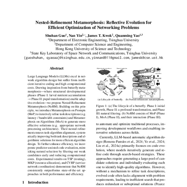 Nested-Refinement Metamorphosis: Reflective Evolution for Efficient Optimization of Networking ...