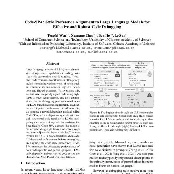 Code-SPA: Style Preference Alignment to Large Language Models for Effective and Robust Code ...