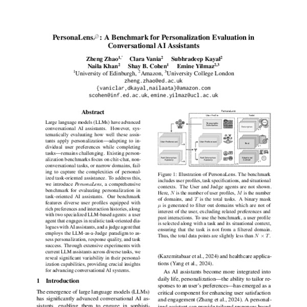 PersonaLens: A Benchmark for Personalization Evaluation in ...