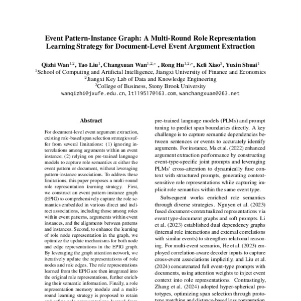 Event Pattern-Instance Graph: A Multi-Round Role Representation Learning Strategy for Document ...
