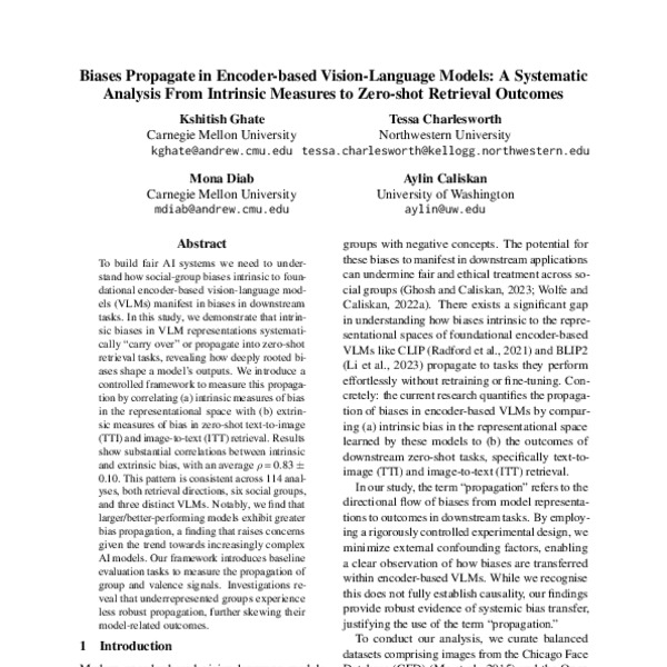 Biases Propagate in Encoder-based Vision-Language Models: A Systematic ...