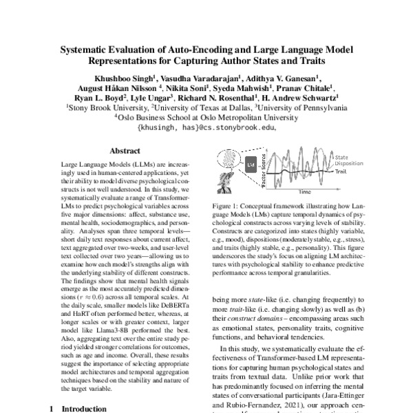 Systematic Evaluation of Auto-Encoding and Large Language Model ...