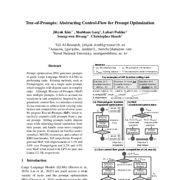 Tree-of-Prompts: Abstracting Control-Flow for Prompt Optimization - ACL Anthology
