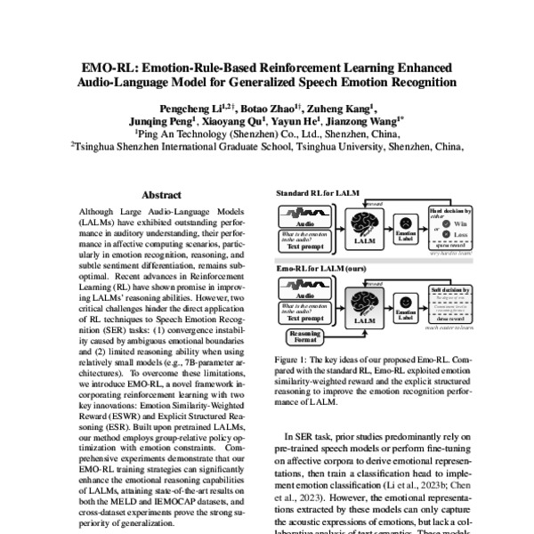 EMO-RL: Emotion-Rule-Based Reinforcement Learning Enhanced Audio ...