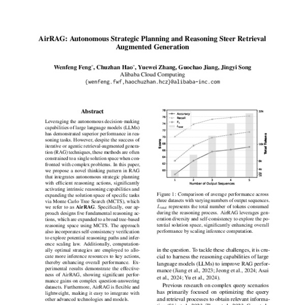 AirRAG: Autonomous Strategic Planning and Reasoning Steer Retrieval ...