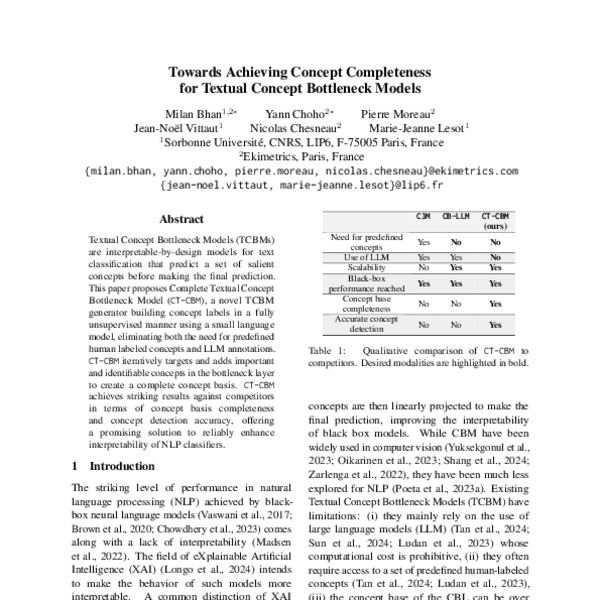 Towards Achieving Concept Completeness for Textual Concept Bottleneck ...
