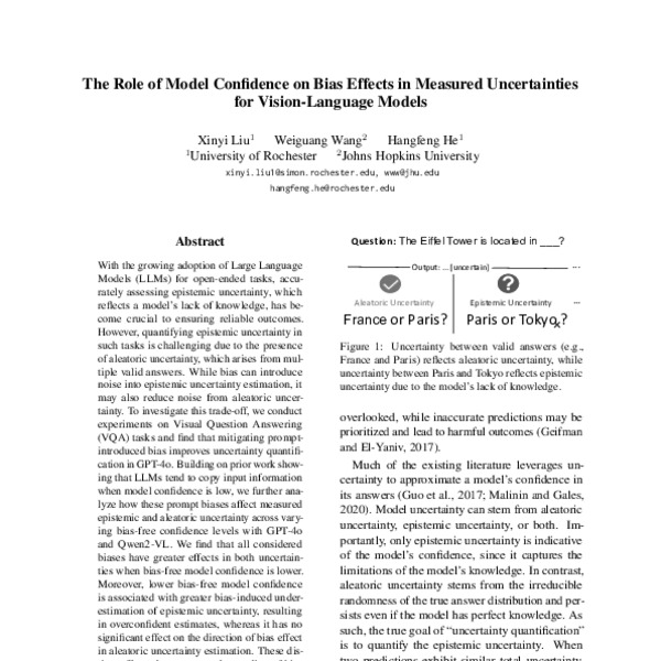 The Role of Model Confidence on Bias Effects in Measured Uncertainties ...